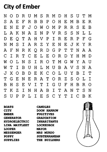 City of Ember Word Search | Teaching Resources