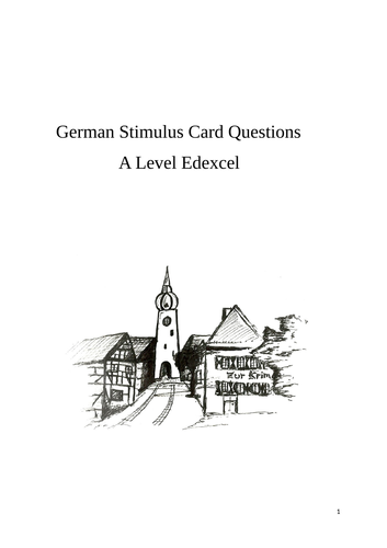 German A Level Oral Exam Questions (Edexcel 2016 Spec) | Teaching Resources