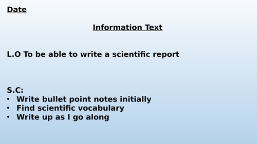 Scientific Information Text Writing - Earth and Space | Teaching Resources