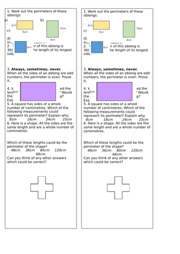 Primary perimeter and area resources