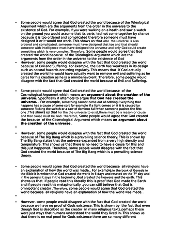 Existence of God-KS3 Model Answer | Teaching Resources