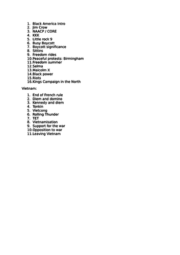 Edexcel GCSE History Paper 3: Lesson order. | Teaching Resources Edexcel GCSE History Paper 3: Lesson order. | Teaching Resources