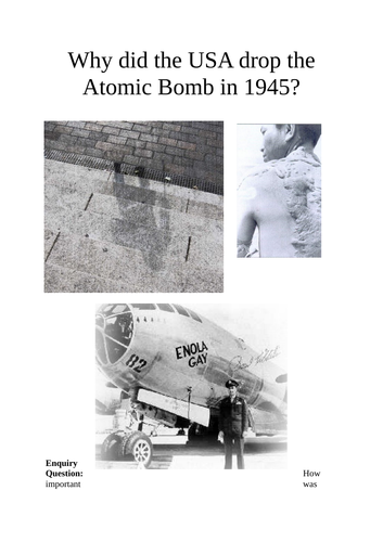 Why did the USA drop the atomic bomb on Japan? | Teaching Resources