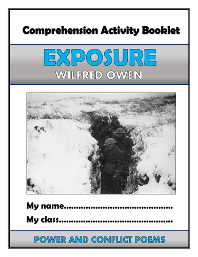 Exposure - Wilfred Owen - Comprehension Activities Booklet! | Teaching ...