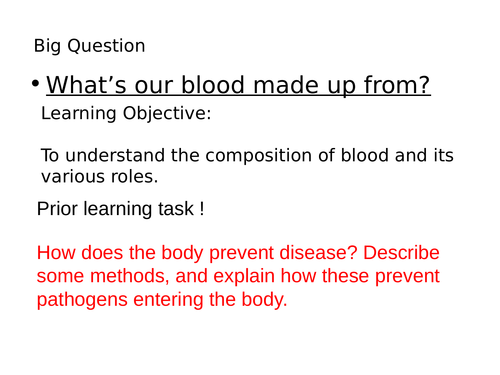 Lesson and resources on the blood - New GCSE | Teaching Resources