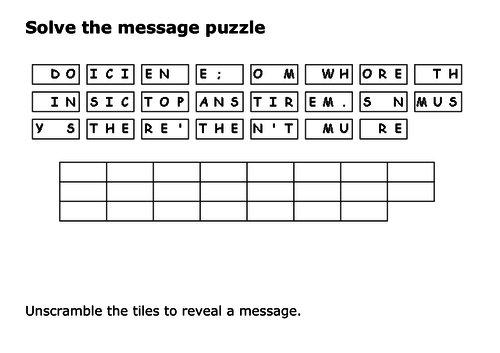 Solve the message puzzle from Louis Armstrong | Teaching Resources