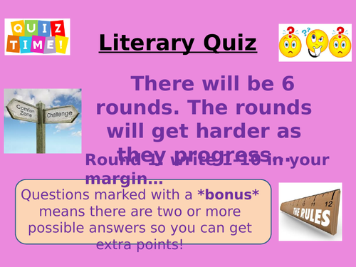 Literacy Quiz | Teaching Resources