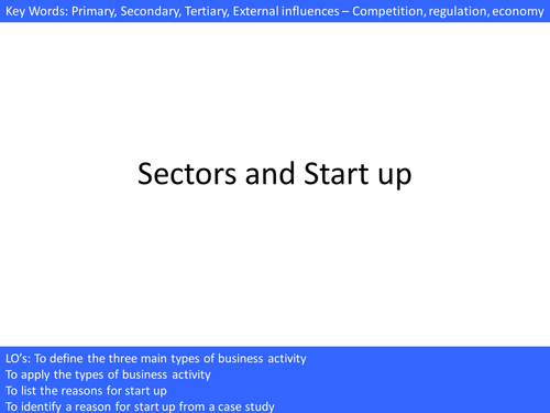 Sectors and start-up | Teaching Resources