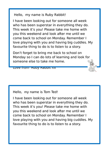 Class Bear Diary Letters for Parents and Children | Teaching Resources