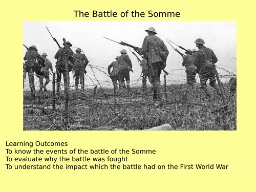 Battle of the Somme Active Lesson for Lower Ability | Teaching Resources