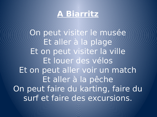 A Biarritz - Match of the Day | Teaching Resources