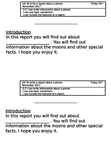 Solar System Facts and Report Writing | Teaching Resources