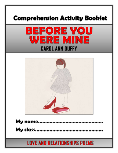 Before You Were Mine - Carol Ann Duffy - Comprehension Activities ...