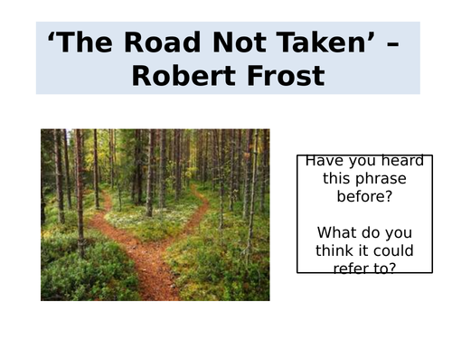 AQA GCSE The Road Note Taken Unseen Poem | Teaching Resources
