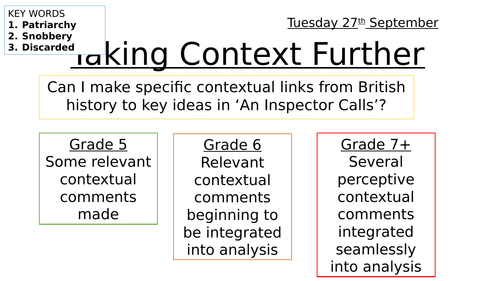 An Inspector Calls- Taking Context Further | Teaching Resources