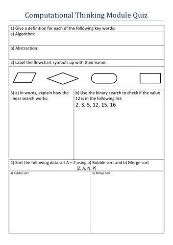 GCSE Computer Science Module Quiz - Computational Thinking - Linked to ... GCSE Computer Science Module Quiz - Computational Thinking - Linked to ...
