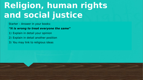AQA 9-1 RS GCSE Theme F: Religion human rights and social justice ...