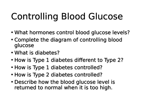 Controlling Blood Glucose | Teaching Resources