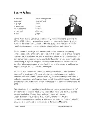 Benito Juárez Biografía - Biography of Benito Juarez | Teaching Resources