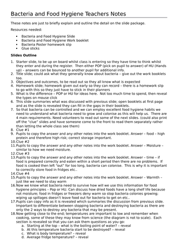 Bacteria and Food Hygiene | Teaching Resources