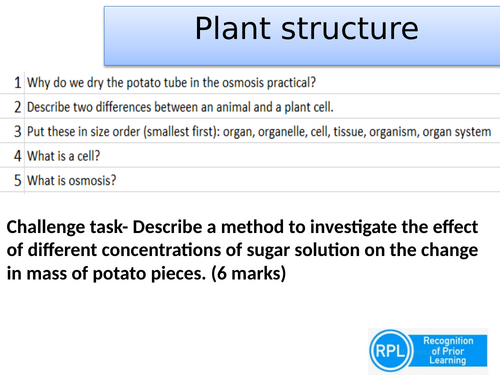 Topic B2 Plant organisation-AQA combined science trilogy/separate ...