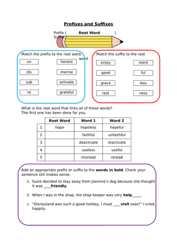 Prefixes and Suffixes | Teaching Resources