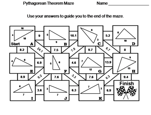 Pythagorean Theorem Activity: Math Maze | Teaching Resources Pythagorean Theorem Activity: Math Maze | Teaching Resources