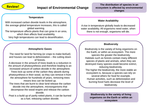 Ecology Topic 7 Part 2 Active Revision Card Activities for New AQA ...