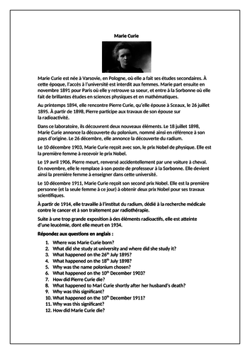 Primary French resources: texts