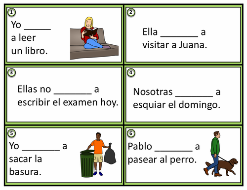 Spanish Task Cards: Ir + a + Infinitive (Conversational Future Tense ...