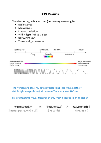 aqa gcse 9-1 physics revison pack: p13 | Teaching Resources