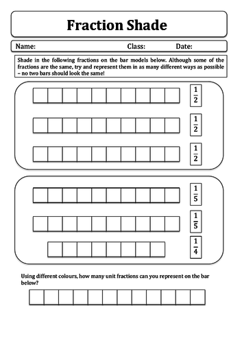 KS2/KS3: Bar Modelling - Shading fractions | Teaching Resources KS2/KS3: Bar Modelling - Shading fractions | Teaching Resources