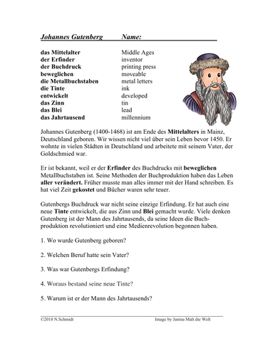 Johannes Gutenberg German Biography on Inventor of Printing Press ...