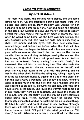 Lamb to the slaughter | Teaching Resources