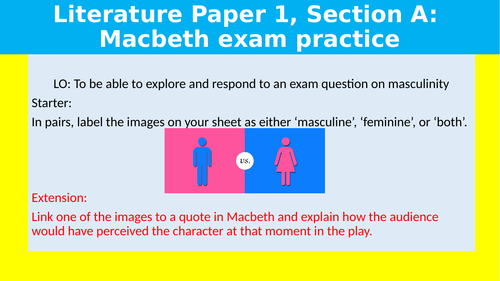AQA Macbeth revision - How does Shakespeare present masculinity in act ...