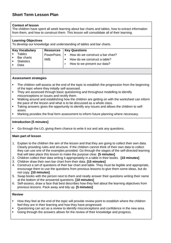 Year 4 Bar Charts and Tables | Teaching Resources