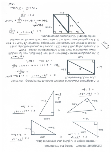 Pythagoras' Theorem Worksheets | Teaching Resources Pythagoras' Theorem Worksheets | Teaching Resources