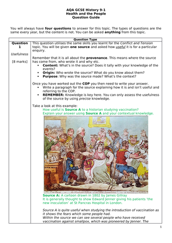AQA GCSE History Health and the People QUESTION GUIDE | Teaching Resources