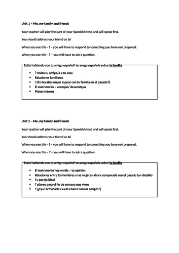 Spanish new GCSE - Higher Speaking exam skills - AQA style Role plays ... Spanish new GCSE - Higher Speaking exam skills - AQA style Role plays ...