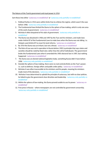 Edexcel: 2c.2: Russia: Change and continuity in the Russian government ...