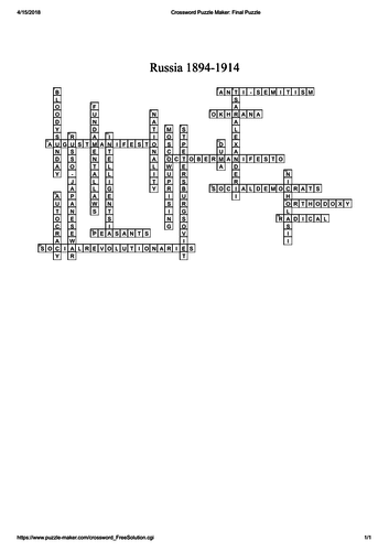 Edexcel: 2c.2: Russia: Repression and Reform | Teaching Resources