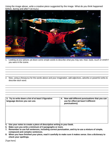 Magician creative writing with prompt | Teaching Resources