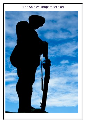 ‘The Soldier’ Poem (Rupert Brooke) Comprehension Questions | Teaching ...