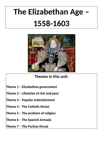 Eduqas - WJEC GCSE History Revision Guide - The Elizabethan Age - 1558-1603 | Teaching Resources