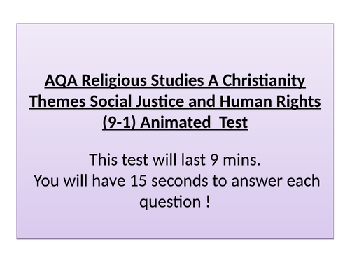 Christianity AQA Specification A (9-1) Social Justice and human rights ...