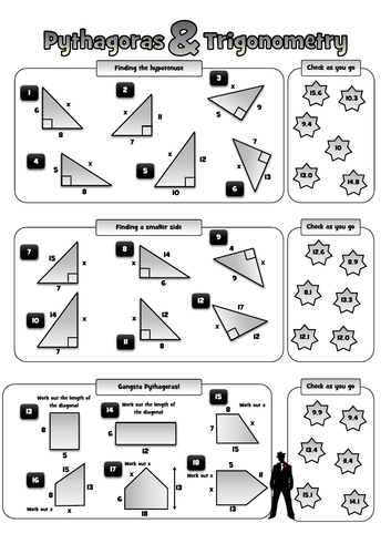 Pythagoras And Trigonometry Revision Teaching Resources