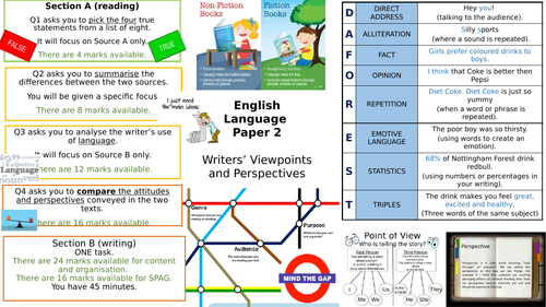 English Language Paper 2 helpsheet | Teaching Resources