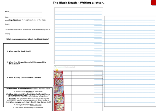 Writing a letter Black Death | Teaching Resources
