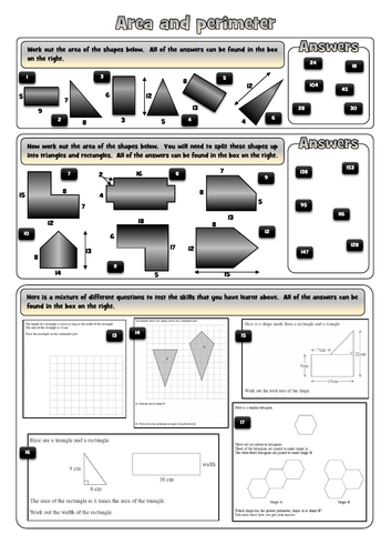 Area and perimeter of compound shapes | Teaching Resources