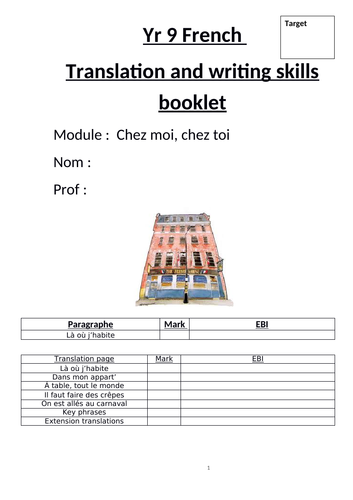 Chez moi, chez toi Studio 2 Module 4 skills booklet | Teaching Resources